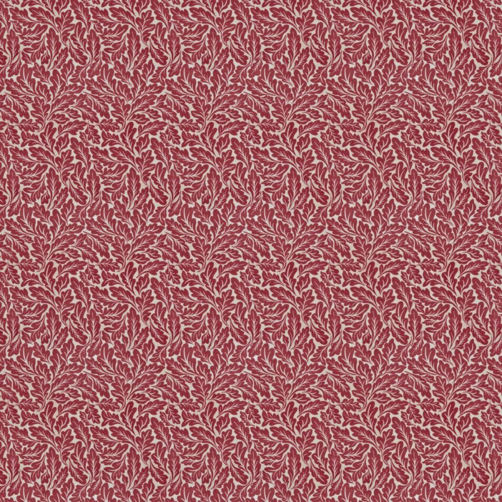 William Morris Style Floral Drape Curtain Fabric Oak Leaf Claret – Pure ...